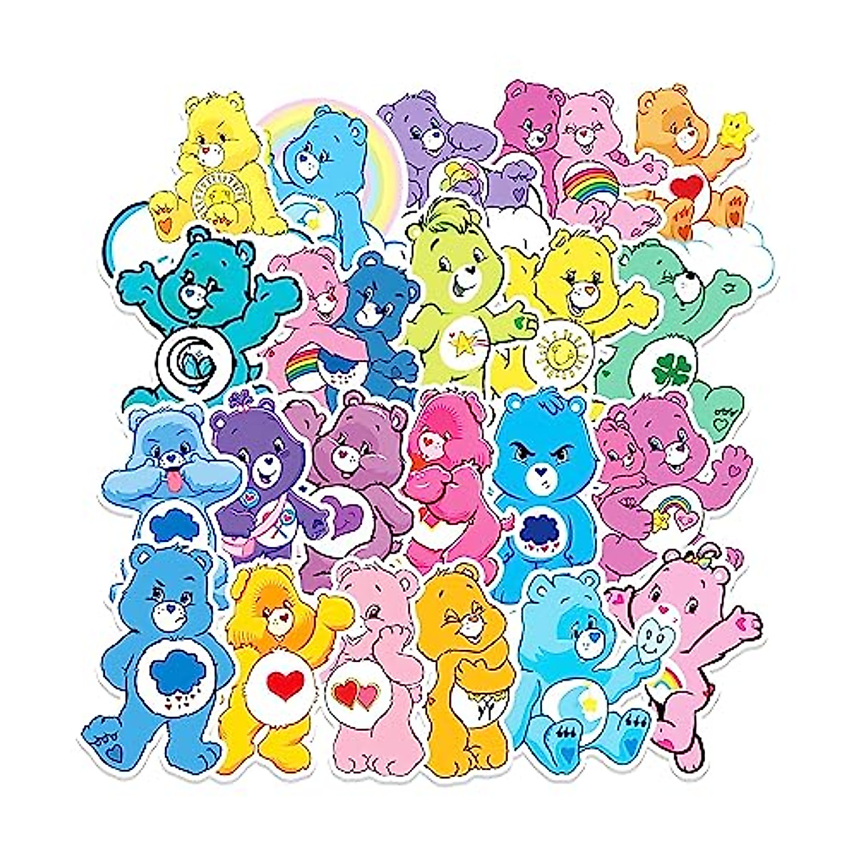 50 Pcs Cute Bears Stickers for Kids Teens Adults, Cute Cartoon Vinyl Stickers for Laptop, Skateboards, Water Bottles, Cars, Luggage