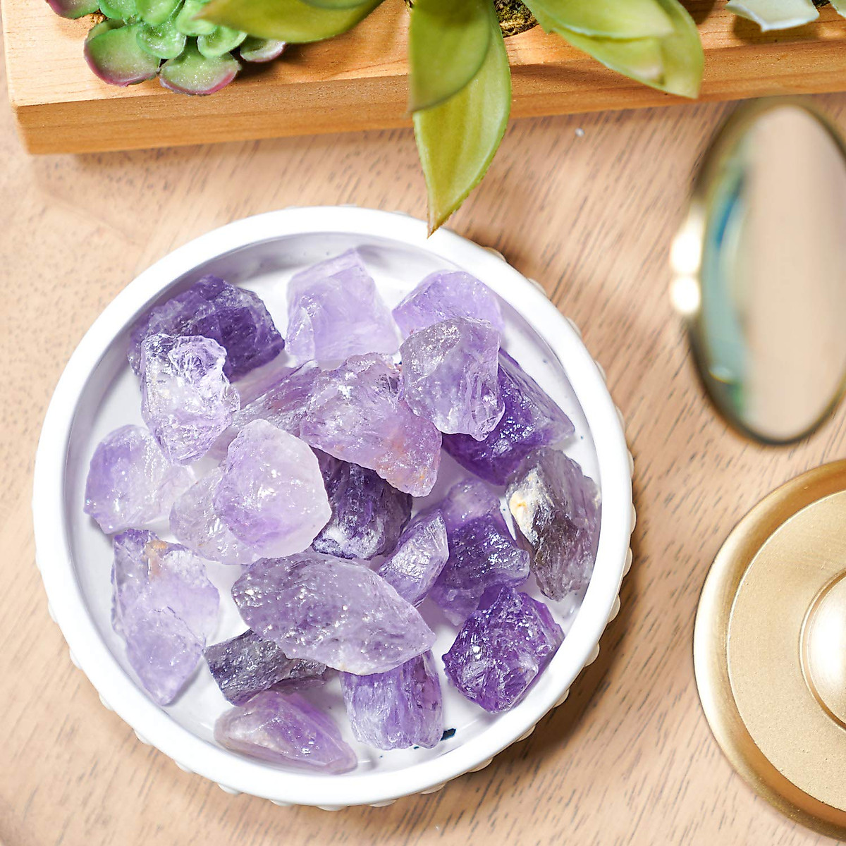 Crystal Allies 1 Pound Bulk Rough Amethyst Reiki Crystal Healing Stones Large 1" from Madagascar