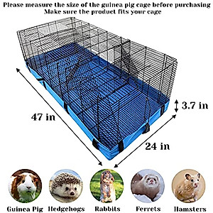 47x24 Guinea Pig Cage Liners Small Animal Habitat Canvas Bottom Liner Chinchilla Waterproof Oxford Cloth Cage Liners Pads Small Animals Cage Bedding Accessories for Ferrets Rabbits Hedgehog（Blue）