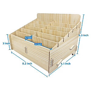 Hejall Wooden Desktop Storage Box Mobile Phone Management Storage Box Creative Desktop Office Meeting Finishing Grid Multi Cell Phone Rack Display (12 grids)