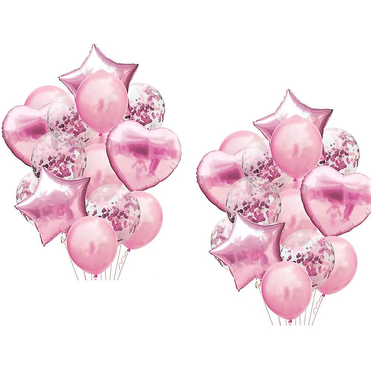 [10 Pack] Heart Shape Foil Balloons, 18" Mylar Balloons Aluminum Foil Decorations for Birthday Party/Wedding/Engagement Party/Celebration/Holiday/Show/Party Activities (Pink)