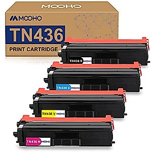 Mooho Compatible Toner Cartridge Replacement for Brother TN436 TN 436 TN433 TN431 for MFC-L8900CDW HL-L8360CDW HL-L8360CDWT MFCL8610CDW HL-L8260CDW MFCL9570CDW Printer (1B,1C,1M, 1Y)