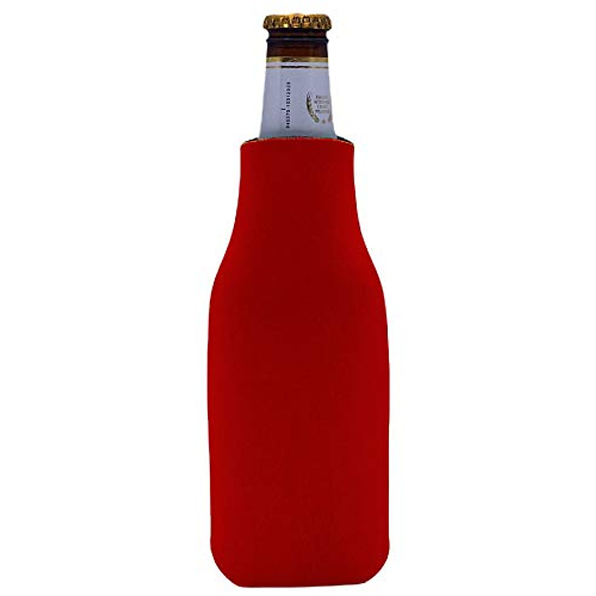 Blank Foam Beer Bottle Coolie (4 Pack, Red)