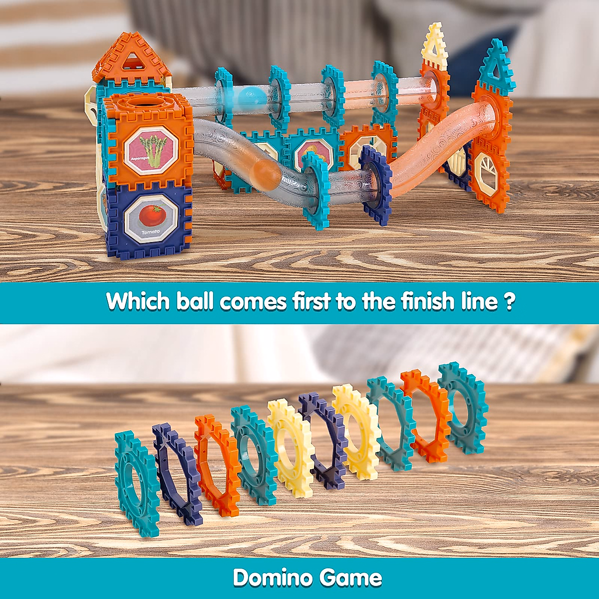 Moonsteps STEM Building Blocks Set for Kid, 156pcs Snap Tiles Building Toys for Kids Ages 4-8, Early Educational Building Kit for Girls & Boys, Christmas Birthday Gift for Toddler/Boy/Girl