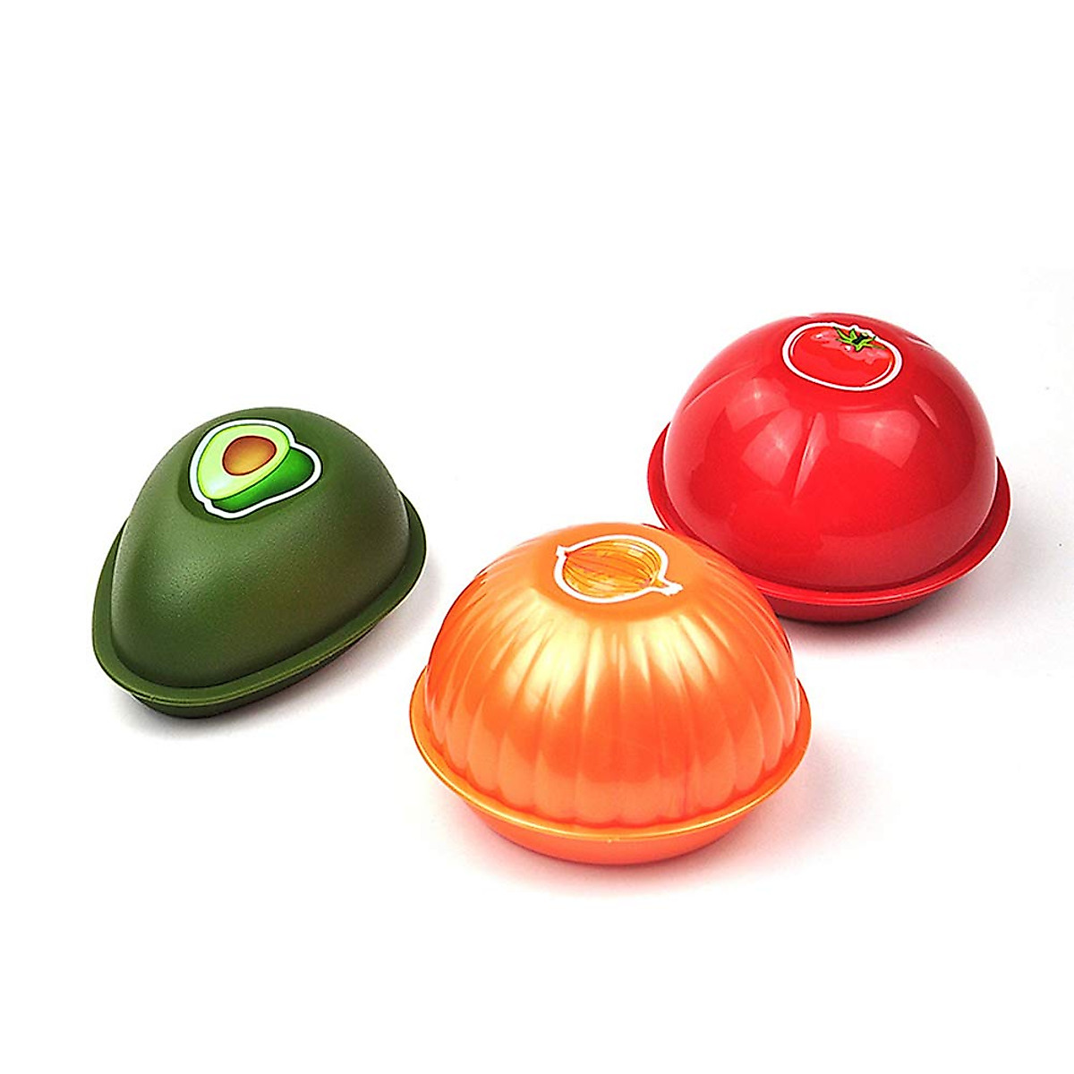 BESTONZON 3pcs Food Storage Box Fresh Storage Bowls Onion Avocado Tomatoes Shape Crisper Containers