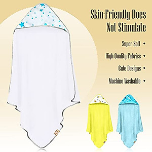 CORAL DOCK 3 Pack Baby Hooded Bath Towel Sets, Ultra Absorbent Baby Essentials Item for Newborn Boy Girl, Baby Bath Shower Towel Gifts for Infant and Toddler - Blue Star Crown