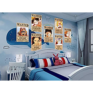 One Piece Wanted Posters 42x29cm 17Pcs Straw Hat Pirates Crew Luffy 1.5 Billion Collection Birthday Gifts