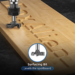FoxAlien 1/4" Shank CNC Router Bit Essential Kit Includes 1/4" ER11 Collet, V-bit, End Mills, Chamfering Bit for Woodworking MDF Resin Carving Lettering Sign Making