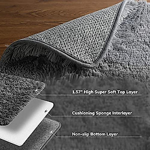 Ophanie Area Rugs for Living Room 5x7 Grey, Fluffy Shag Large Fuzzy Plush Soft Throw Rug, Gray Large Shaggy Floor Big Carpets for Bedroom, Kids Home Decor Aesthetic, Nursery