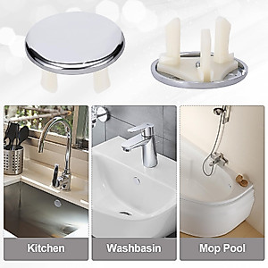 HINZIC 10 Pack Bathroom Faucet Sink Overflow Cover, 22-25mm Dia Round Plastic Decorative Ring Hole Caps Basin Trim Replacement for Kitchen Bathtub Drains