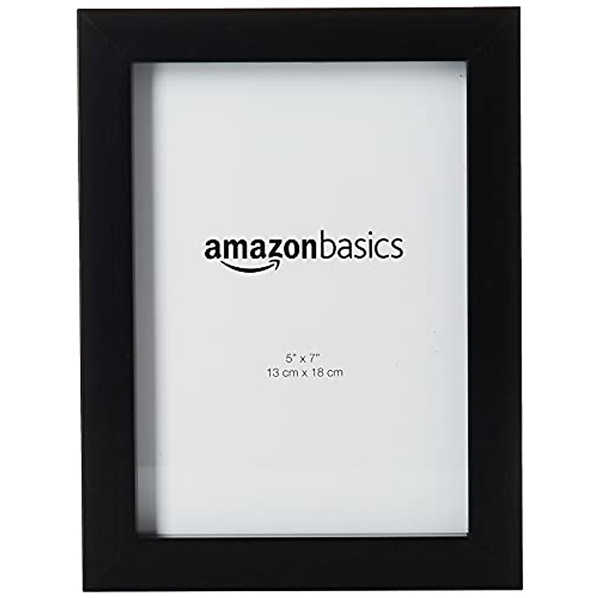 Amazon Basics Rectangular Photo Picture Frame, 5" x 7", Pack of 5, Black