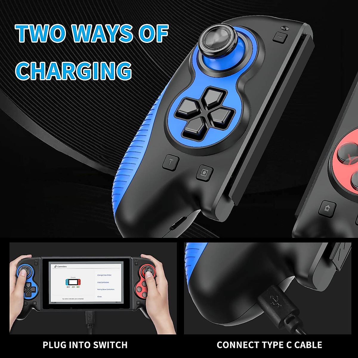 Boconna Switch Controllers Joycon Compatible with Switch/Lite/OLED, Joy Cons for Switch Support Turbo, Wake-up Function and 6-Axis Gyro, Replacement for Switch Joycon with Straps