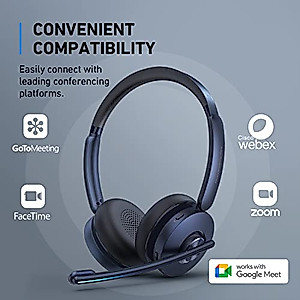 Anker PowerConf H700 with Charging Stand, Bluetooth Headset with Microphone, Active Noise Cancelling, Audio Recording and Meeting Transcription, AI-Enhanced Calls, Compatible with Conference Platforms