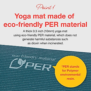 Primasole Yoga Mat Eco-Friendly Material 1/2"(10mm) Non-Slip Yoga Pilates Fitness at Home & Gym Twin Color Jango Green/Black PSS91NH075A