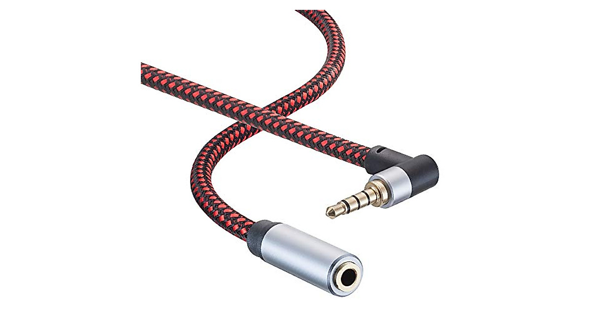 90 Degree 3.5mm TRRS Audio Mic Extension Cable - Durable