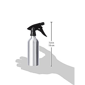iDesign Aluminum 12 0z. Spray Bottle The Metro Collection, 12 Ounce, Brushed Metal with Black Nozzle
