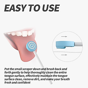 UAIAGM 5 pack Toddler Tongue Cleaner Kids Tongue Scraper or Cleaner Set Dental Scrapers for Kids Helps Freshen Breath Remove Gunk Multicolored with Easy-to-Grasp Handles and Brush Covers