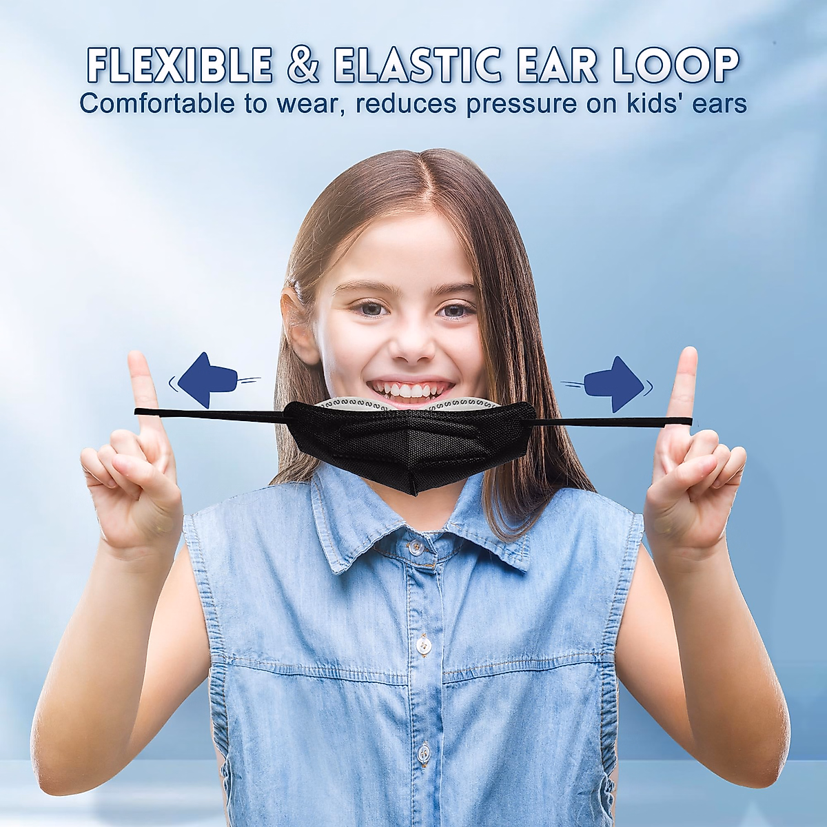 KN95 Masks Disposable for Kids, 100 Pack Individually Wrapped KN95 Masks Children 5 Layer Protection Small Size Breathable Adjustable Mask for Girl and Boy, Mascarillas para Niños