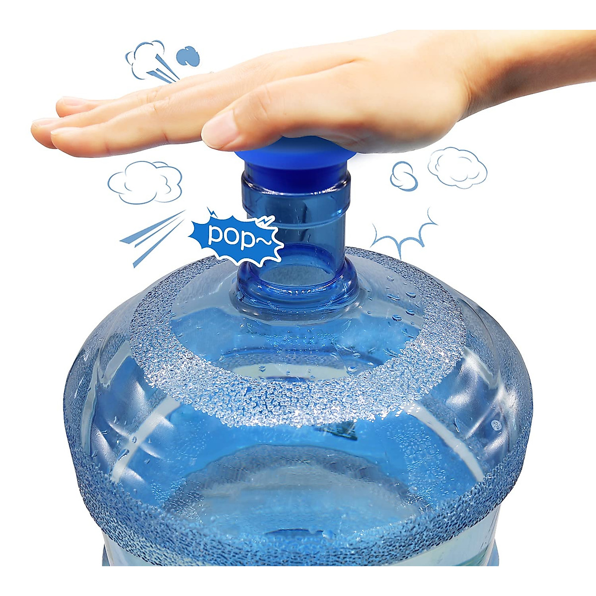 5 Gallon Water Jug cap,Silicone Reusable No Spill Top Lids Cover with Leak Proof and Air Tight design,Fits 55mm bottles-pack of (5)