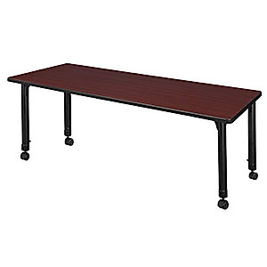Regency Kee Height Adjustable Mobile Classroom Table, 60" x 24", Mahogany