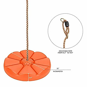 Disc Seat Swing - Kids Rope Tree Zip Line for Play Set, Playground Fun