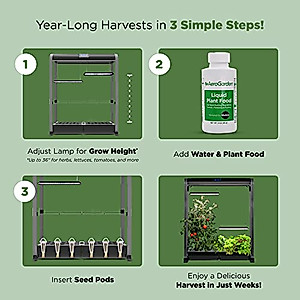 AeroGarden Farm 24XL with Salad Bar Seed Pod Kit - Indoor Garden with LED Grow Light, Black