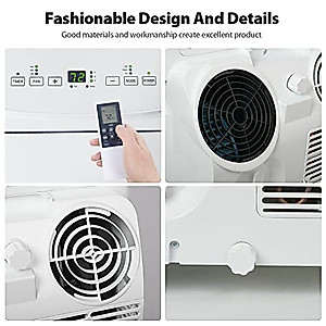 LifePlus Portable Air Conditioner for Cool Up to 500 Sq.Ft. Large Room, 14000 BTU 3 In 1 Portable AC Unit w/Dehumidifier & Fan, Auto Swing, 24H Timer & Window Ventilation Kit, Low Noise for Bedroom