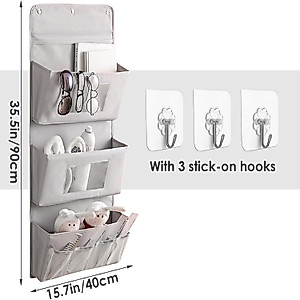 Zyrellix Wall Hanging Organizer Canvas, Wall Hanging Basket with Pockets, Oxford Cloth Wall Organizer, Waterproof Hanging Storage Bag for Kitchen, Bedroom, Bathroom, Door, Office