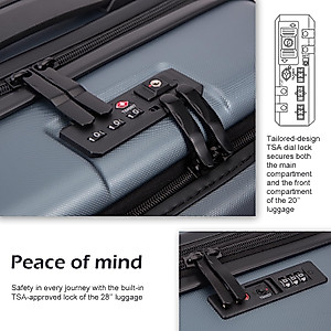 COOLIFE Luggage Suitcase Piece Set Carry On ABS+PC Spinner Trolley with pocket Compartmnet Weekend Bag (Sakura pink, 2-piece Set)