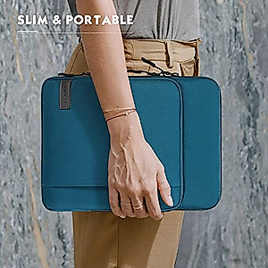 MoKo Laptop Sleeve Bag for 13.3-14 Inch, Notebook Carrying Case with Pocket Fits MacBook Pro M2 14" /13" M2/M1 Pro/M1 Max 14.2 2023-2021/Air 13.6" M2 2022, Surface Pro 9/8 13", Peacock Blue