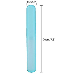 LASSUM 4 Pcs Colorful Plastic Toothbrush Case Portable Toothbrush Case Holder for Daily and Travel Use