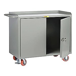Little Giant MH-2D-2436-FL Mobile Bench Cabinet with Locking Door, 1/4" Hardboard Top Surface, 24" Length, 36" Width