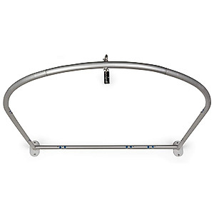 Displays2go Retail Dressing Room Kit, Semi-Circle, Aluminum Curtain Rod, Wall Mount - Silver (SMDRF4860)