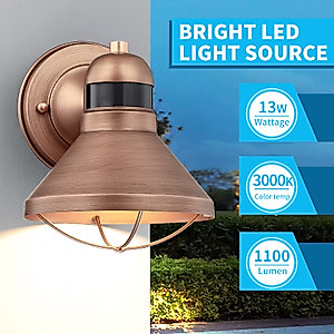 LONEDRUID Motion Sensor Outdoor LED Barn Light Dusk to Dawn Exterior Wall Lantern Waterproof Outside Sconce Lighting Fixtures Farmhouse Wall Mount Porch Lamp for House Garage Patio