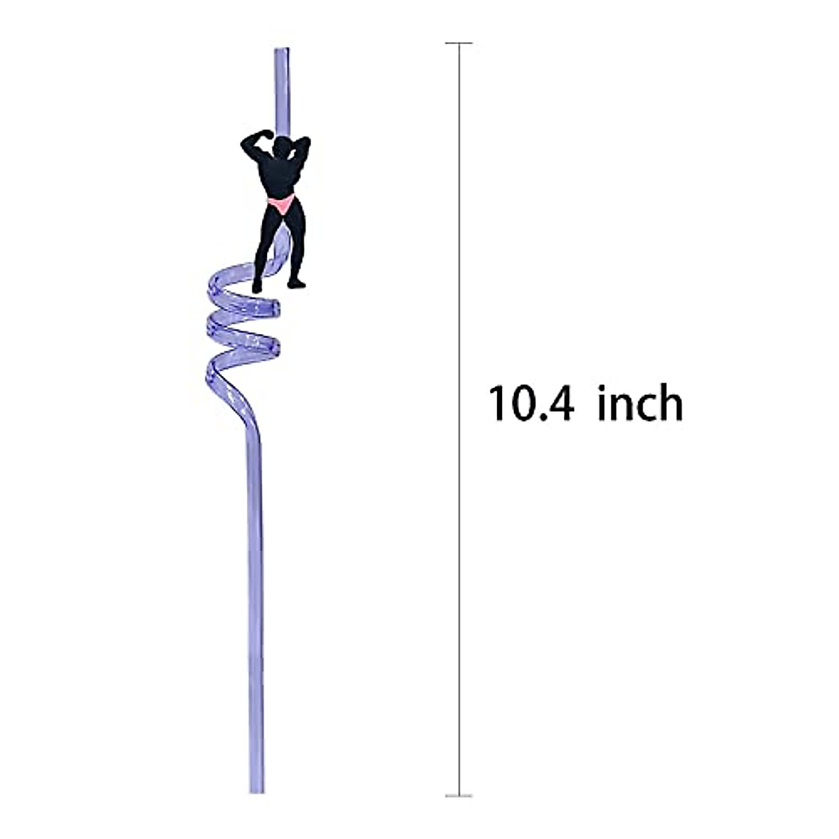 Bachelorette Party Favors Bachelor Straws 12 PCS Reusable Crazy Swirly Straws | Stripper Dancing Men - Mexican Mermaid Naughty Party Drinking Supplies