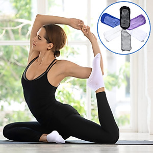 Janmercy 36 Pairs Non Slip Socks Women's Sports Yoga Pilates Socks Slipper Socks with Grippers(Multi Colors)