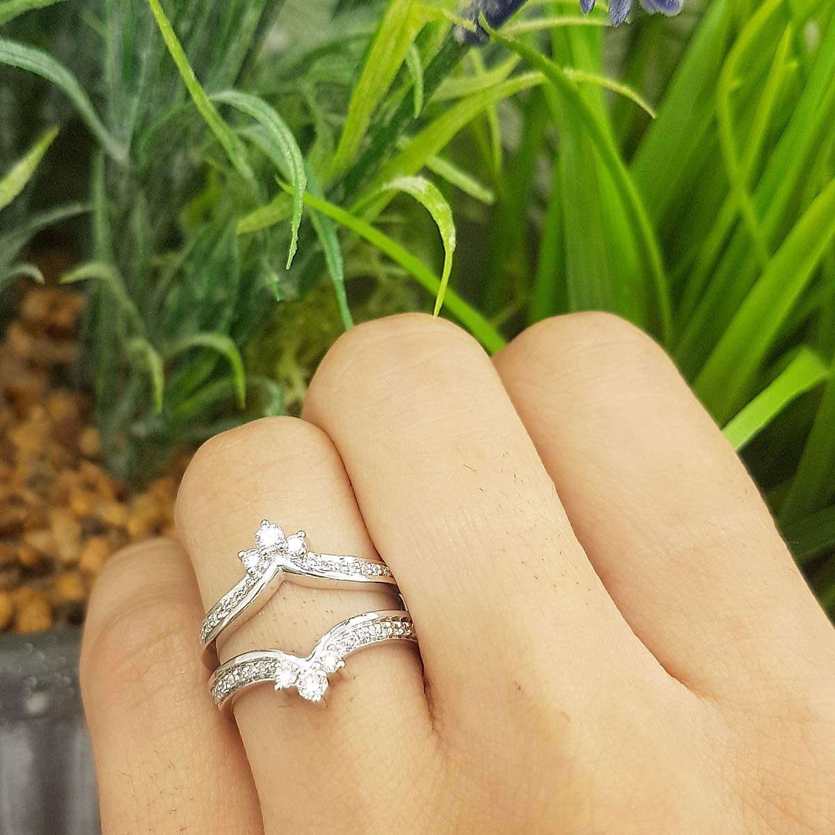 Dazzlingrock Collection 0.40 ctw. Round White Diamond Anniversary Enhancer Ring in 14K White Gold, Size 6.5