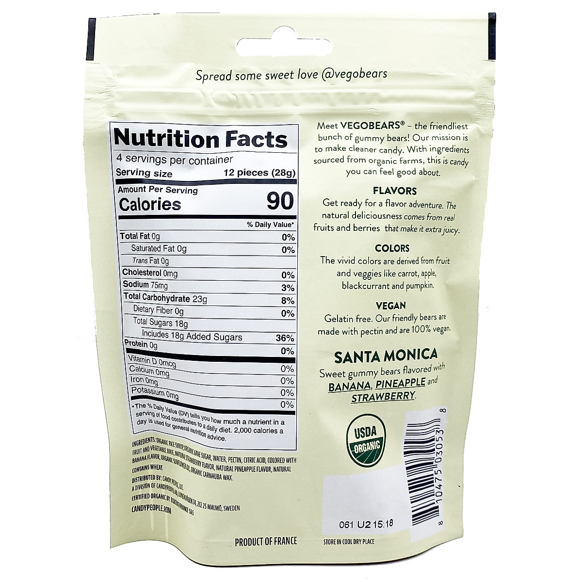 VegoBears Vegan Gummy Bears Variety Pack – Organic Gummy Bears, Vegan Gummies, Organic Candy, Vegan Candy, Gelatin-Free Gummies