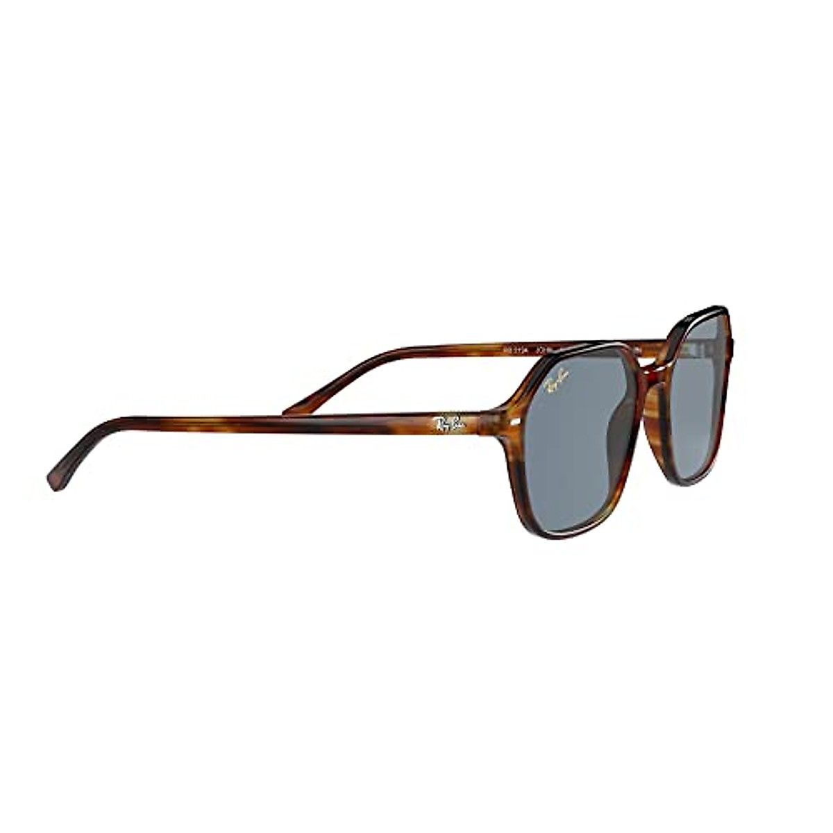 Ray-Ban RB2194 John Square Sunglasses, Striped Havana/Blue, 53 mm