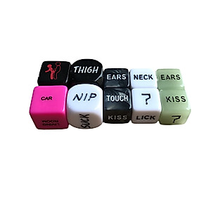 JBEELATE 6PCS Mini Twelve-Sided Dice Set,Game Role Playing Game for Couples,Humour Dice Toys for Adult (Green, 4 Pieces)