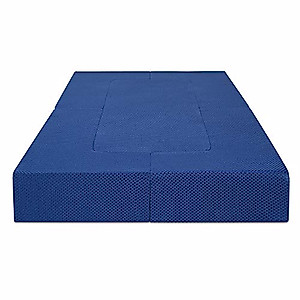PrimaSleep 8 Inch Gel Memory Foam Multi-Function Mattress/Floor Mat/Sofa/(Dark Blue), Twin