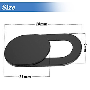 Eyech 50Pcs Computer Camera Cover Slider, Webcam Cover Blocker Slider Slim 0.027 inch for MacBook Pro/iMac/Laptop/PC/iPad Pro (Black)