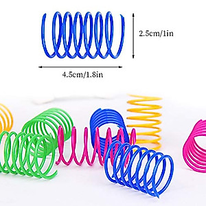 Andiker Cat Spiral Spring, 12 Pc Cat Creative Toy to Kill Time and Keep Fit Interactive cat Toy Durable Heavy Plastic Spring Colorful Springs Cat Toy for Swatting, Biting, Hunting Kitten Toys