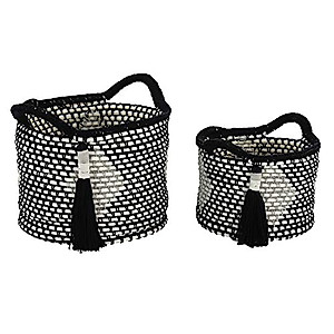 Deco 79 Storage Basket, S/2 11", 9" H, Black