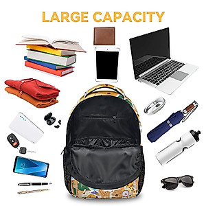 Homexzdiy Giraffe Backpack for Girls Boys, 16" Yellow Backpacks for School, Kawaii Large Capacity Lightweight Bookbag for Kids Students