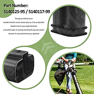 5140125-95 Leaf Blower Vacuum Leaf Bag for Black and Decker BV3100/BV2900 Blower Replaces 5140117-99 - Black