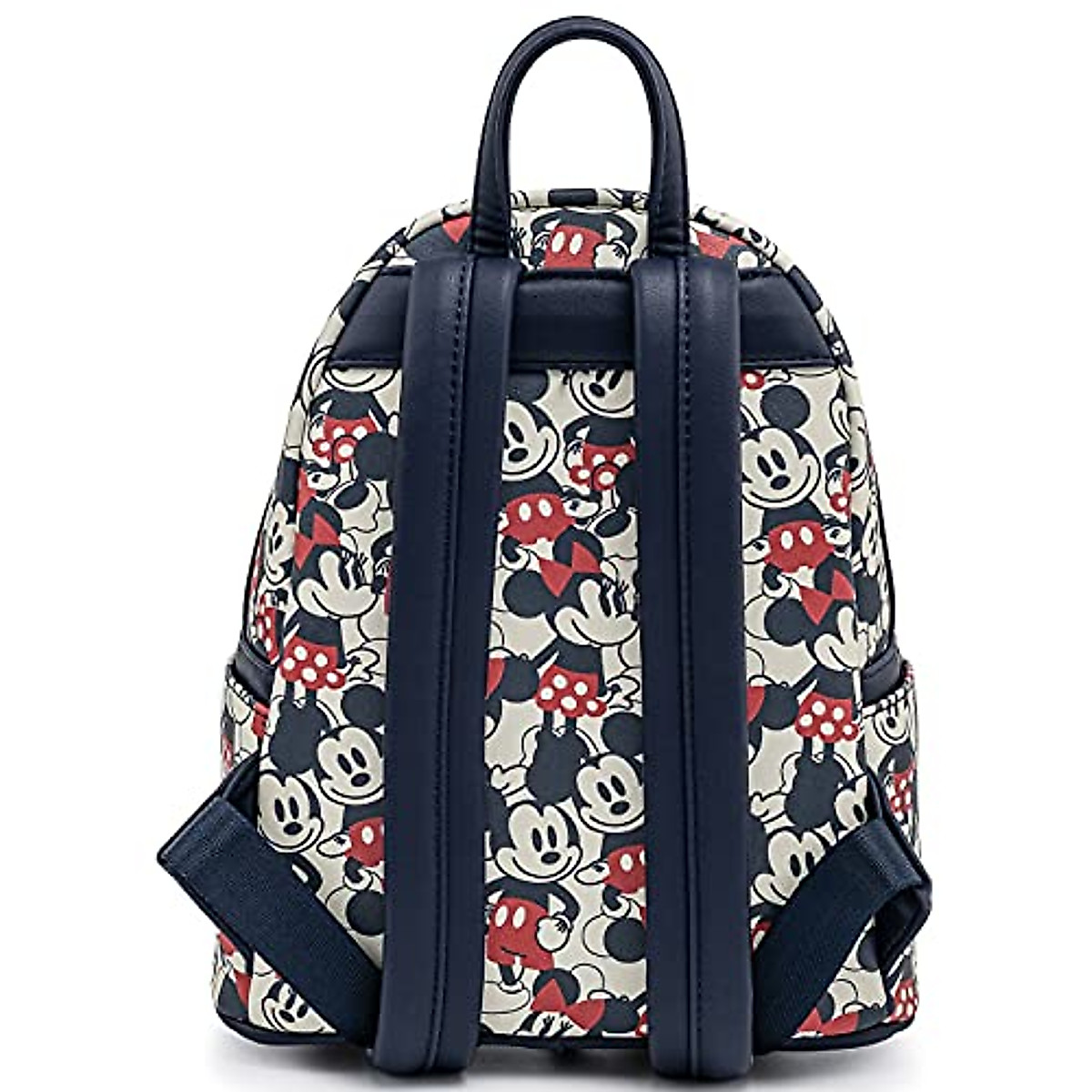 Loungefly Disney Mickey Minnie Mouse Mini Backpack Handbag AOP Red Navy
