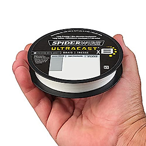 SpiderWire Ultracast Braid Vanish Fluorocarbon Dual Spool, 30lb Translucent Braid with 50lb Clear Fluoro Leader, 164yd | 150m