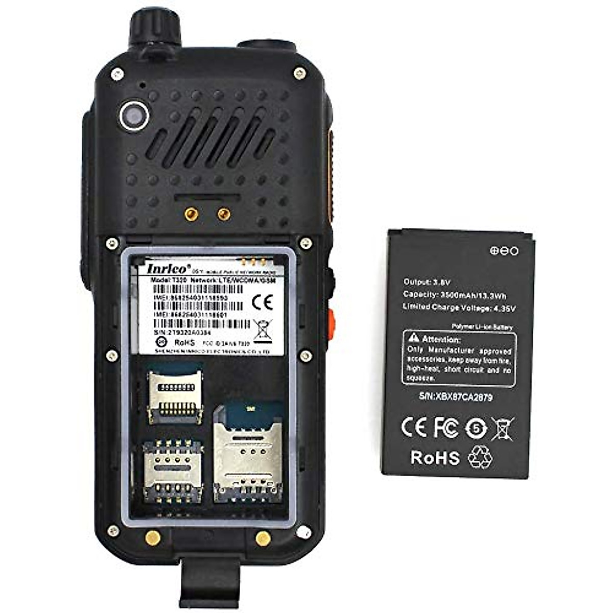 Inrico T320 4G Internet Mobile Radio WiFi Bluetooth Radio Unlocked GSM Compatible with Zello Real PTT Android 7.0 Network Radio