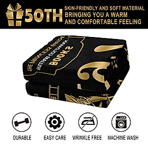 Neuturs 50th Birthday Gifts for Women Men, 50 Birthday Gifts for Women, Mens 50th Birthday Gift Ideas, 50 Year Old Gifts for Women, 50 Years Old 1973 Birthday Gifts for Men Throw Blanket 60"x50"